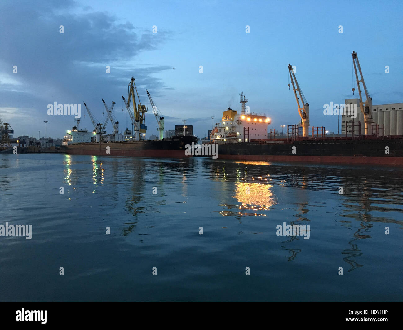 Ships in commercial port in Casa Port, Casablanca, Morocco Stock Photo ...