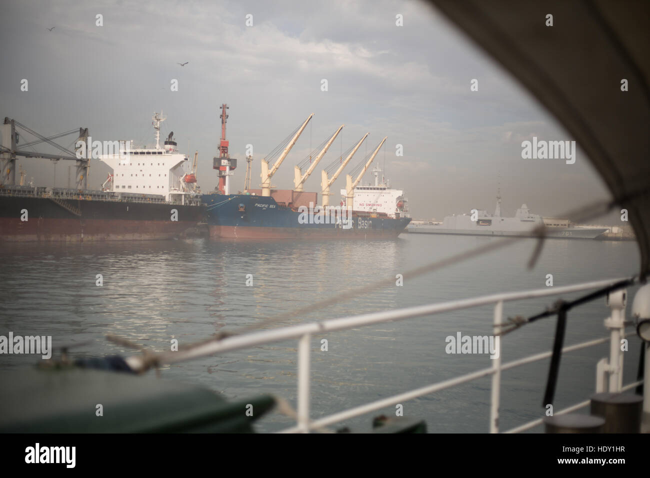 Ships in commercial port in Casa Port, Casablanca, Morocco Stock Photo ...