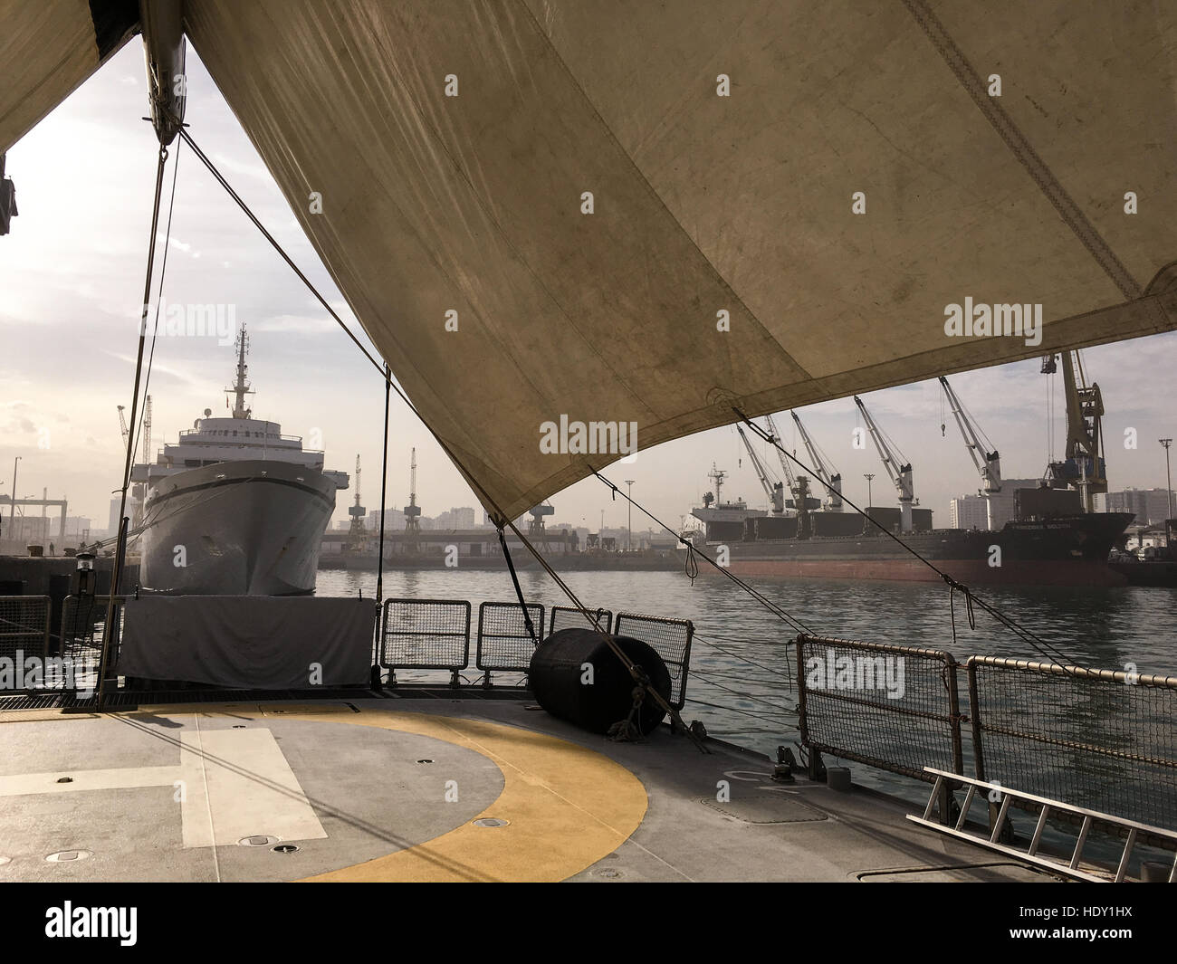Ships in commercial port in Casa Port, Casablanca, Morocco Stock Photo ...