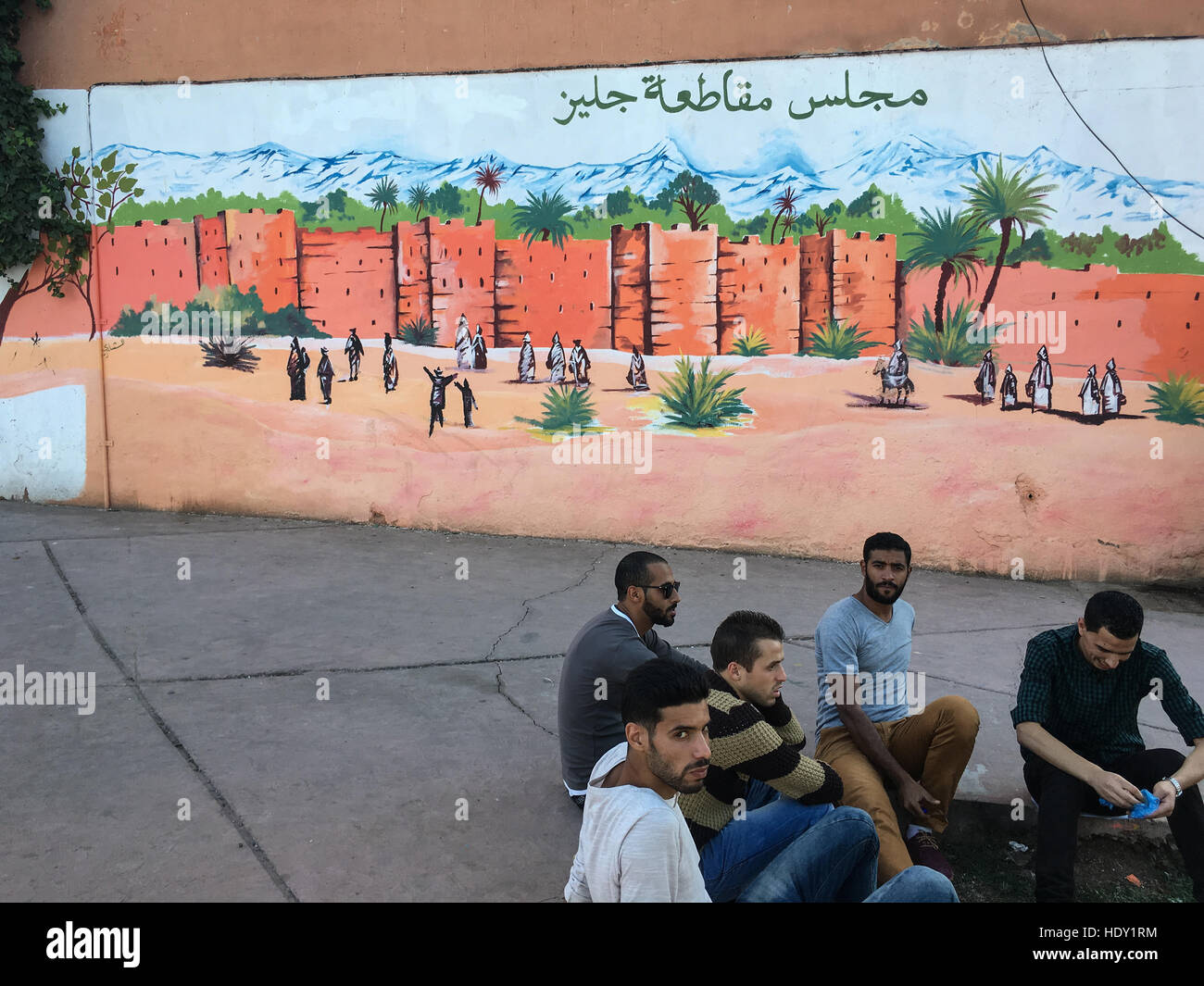 Wall paintings and murals in Marrakech, Morocco Stock Photo - Alamy