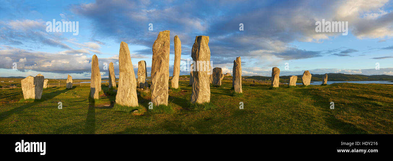Panorama of Calanais Standing Stones central stone circle erected ...