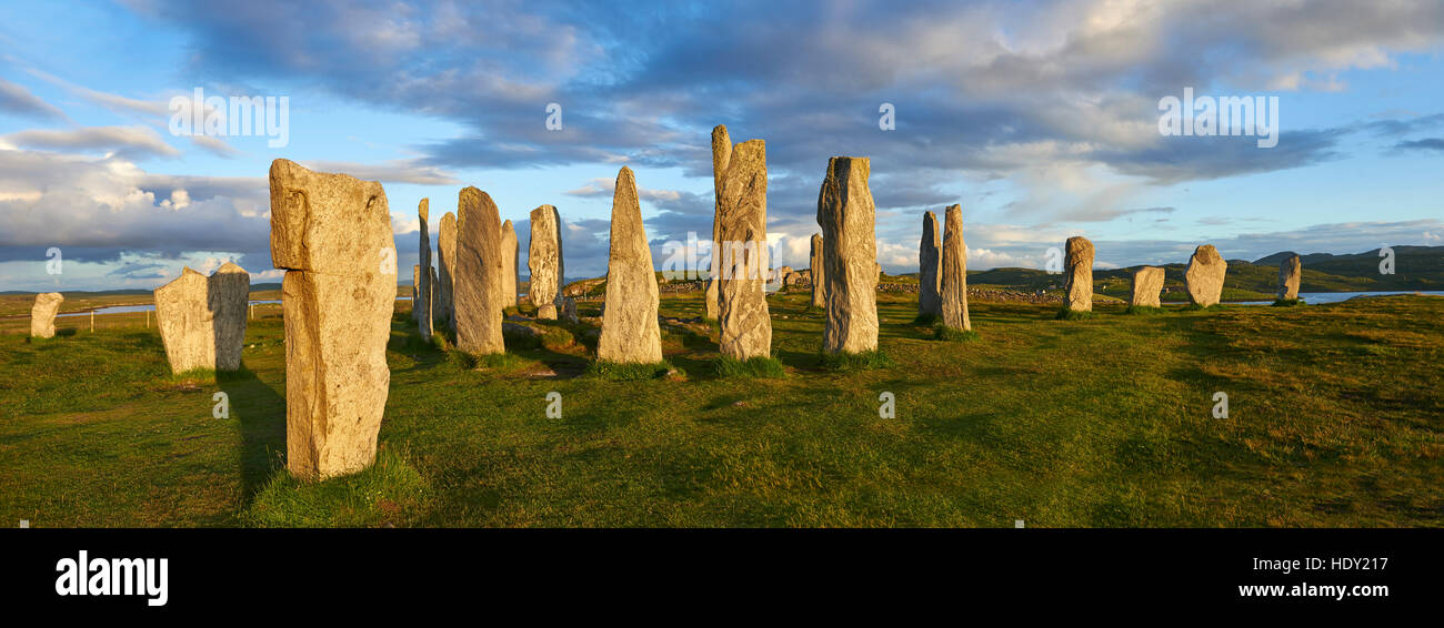 Panorama of Calanais Standing Stones central stone circle erected ...
