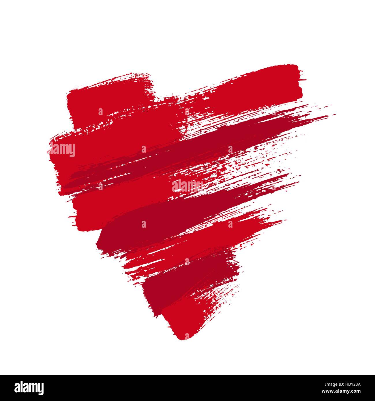 Painted brush strokes paint heart Cut Out Stock Images & Pictures - Alamy