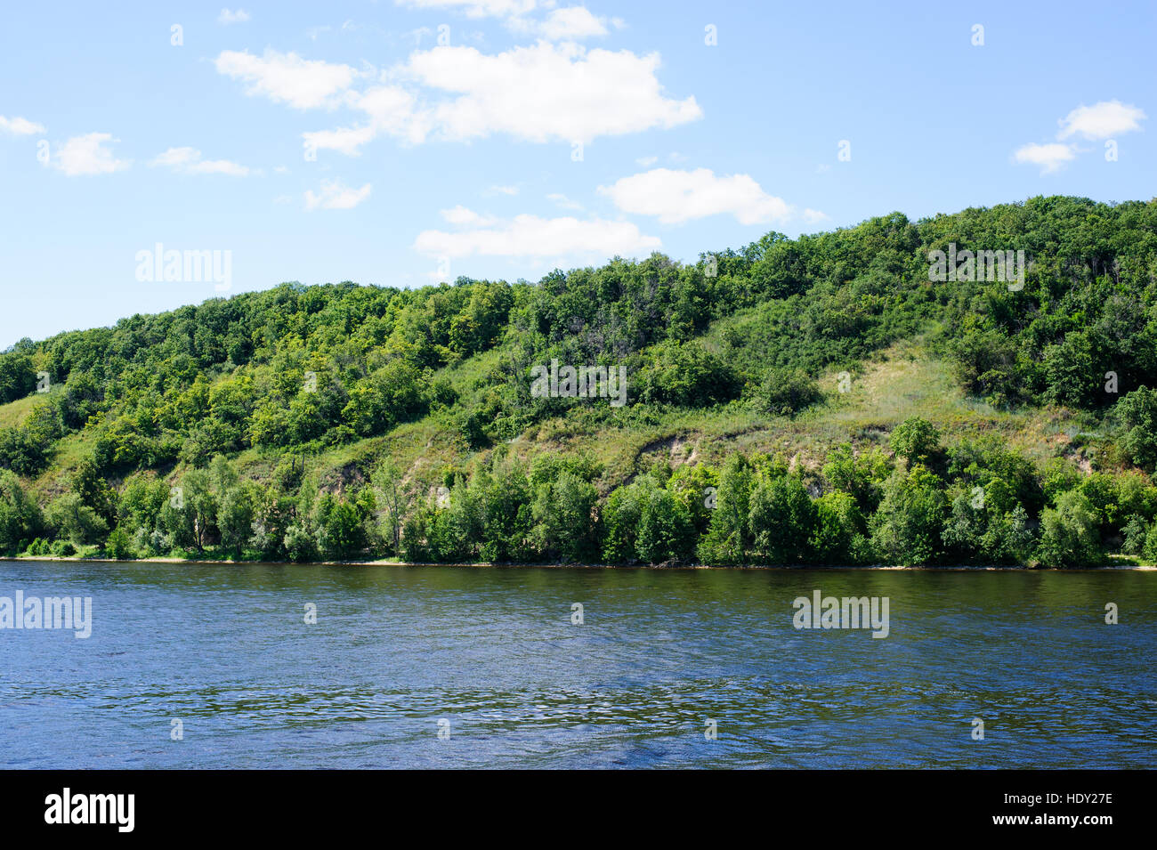 Beautiful Volga river landscape near Lbishche village in Samara region ...