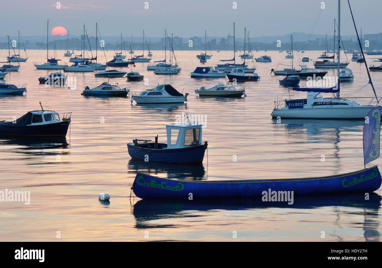 Sandbanks harbour sunset england uk hi-res stock photography and images ...