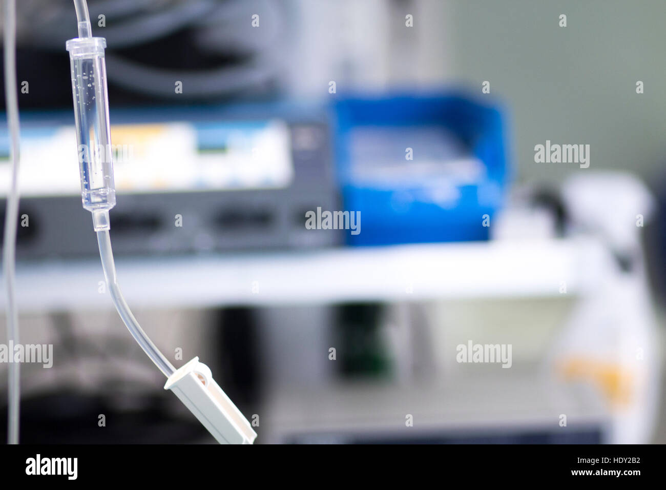 Medical intravenous IV drip in hospital used to replace liquids in ...