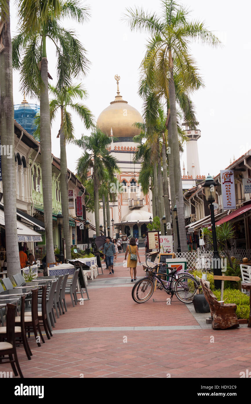 View to Sultan Mosque, centre of islamic culture Stock Photo - Alamy