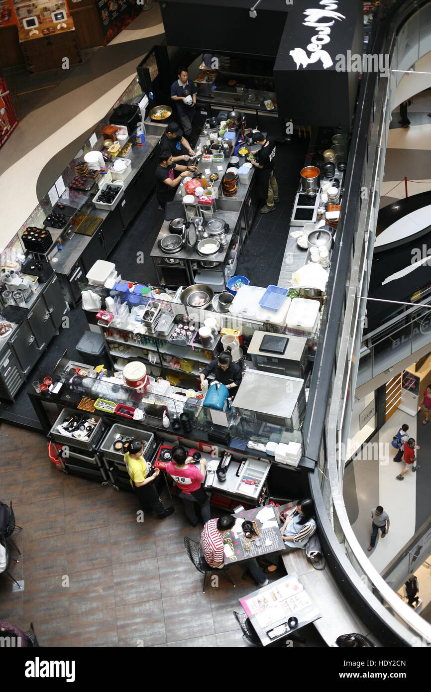 Modern restaurant cafe view from above Stock Photo - Alamy