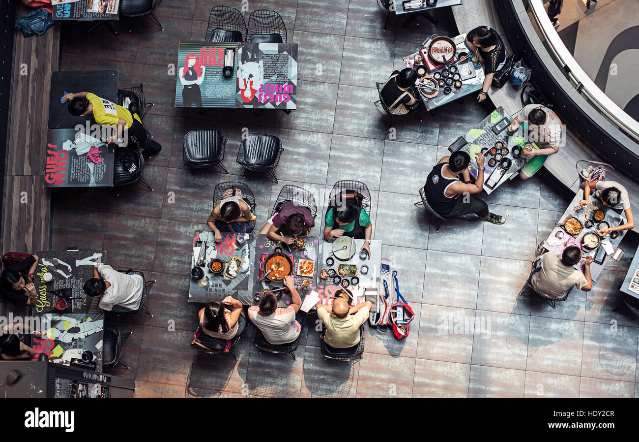 Modern restaurant cafe view from above Stock Photo - Alamy