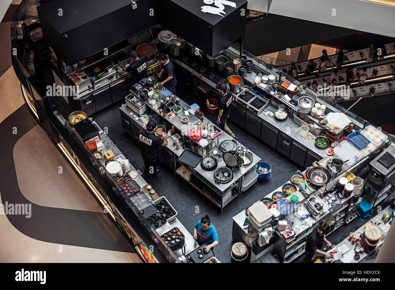 Modern restaurant cafe view from above Stock Photo - Alamy