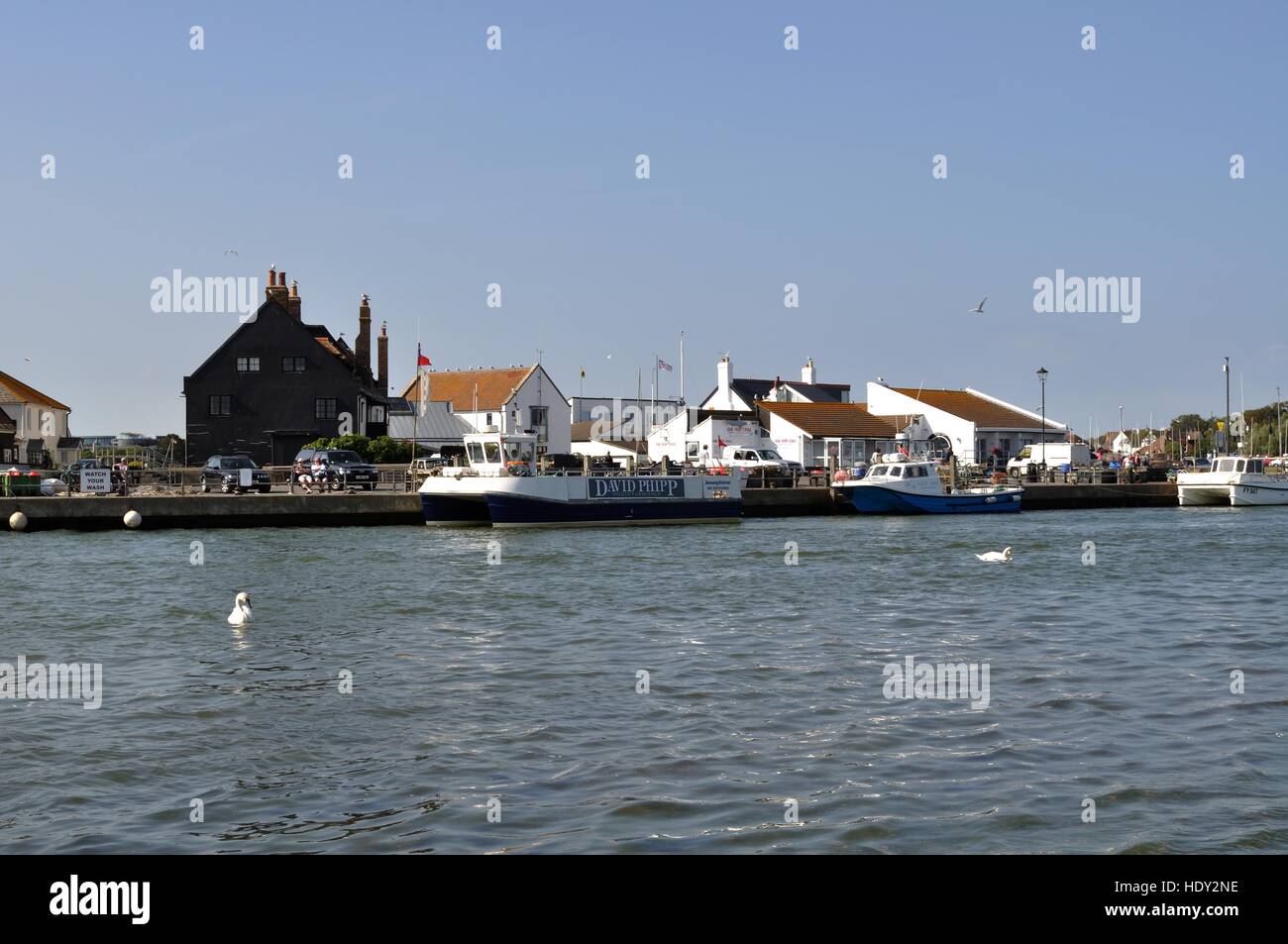 Mudeford Quay, Dorset, at the entrance to Christchurch harbour. This ...
