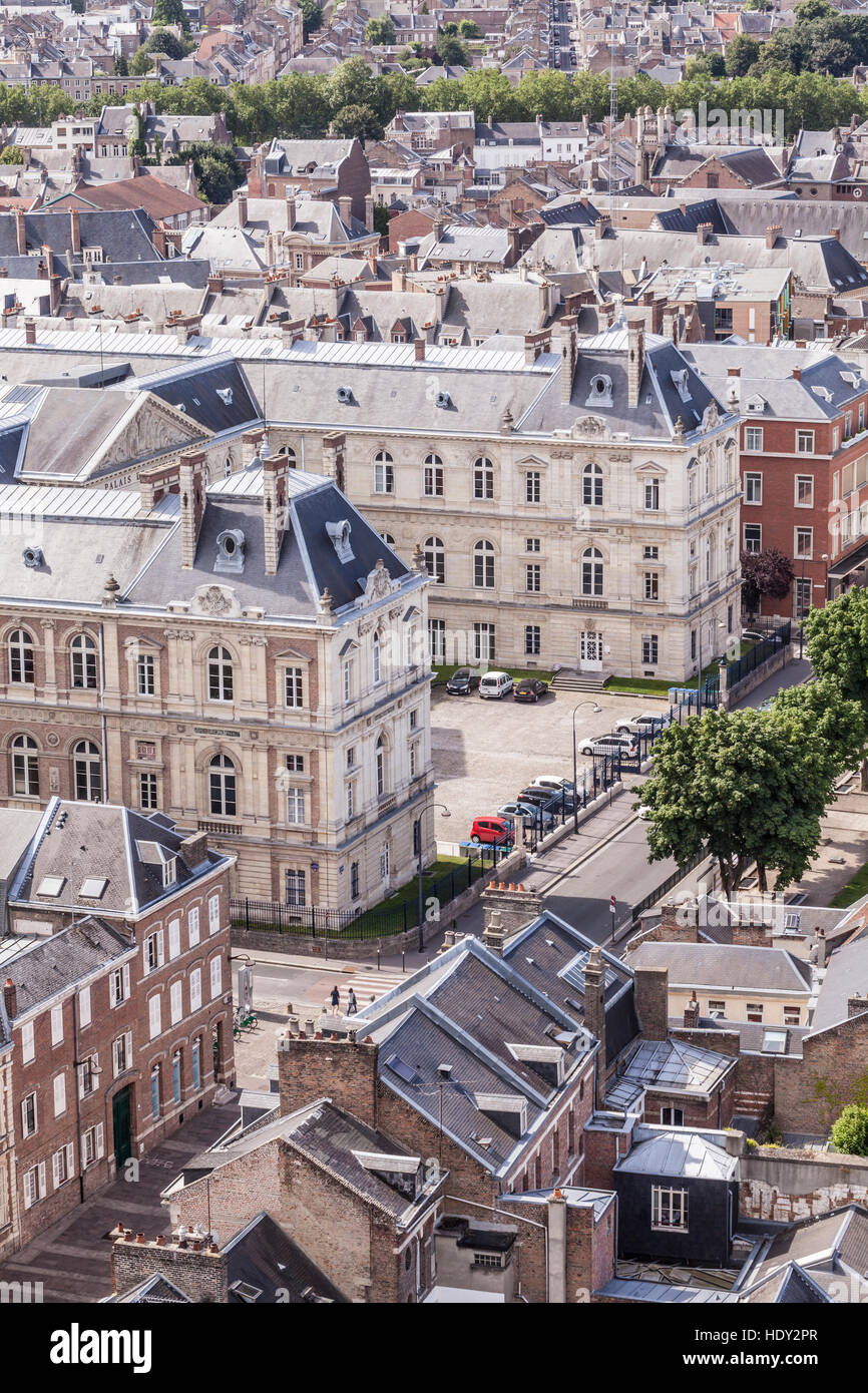 Looking out over the rooftops of Amiens from the cathedral Stock Photo ...