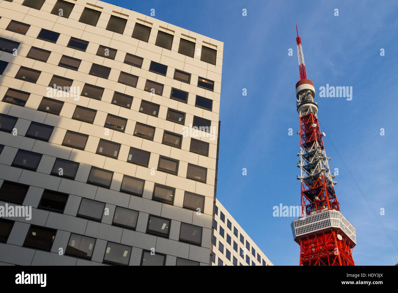 Tokyo Tower with office buildings in the foreground, Azabu, Tokyo ...