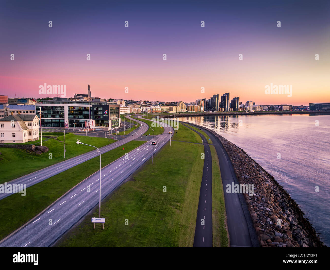 Sunset, Reykjavik, Iceland Stock Photo - Alamy