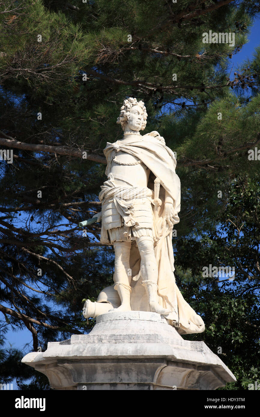 old marble statue in the town of corfu greece Stock Photo - Alamy