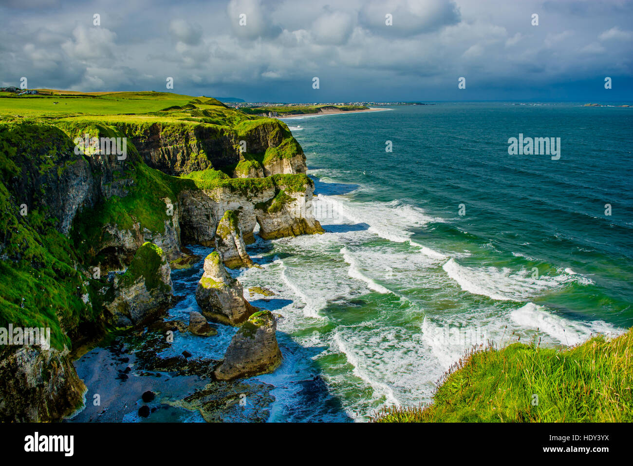 Cliffs near Portrush in Northern Ireland Stock Photo - Alamy