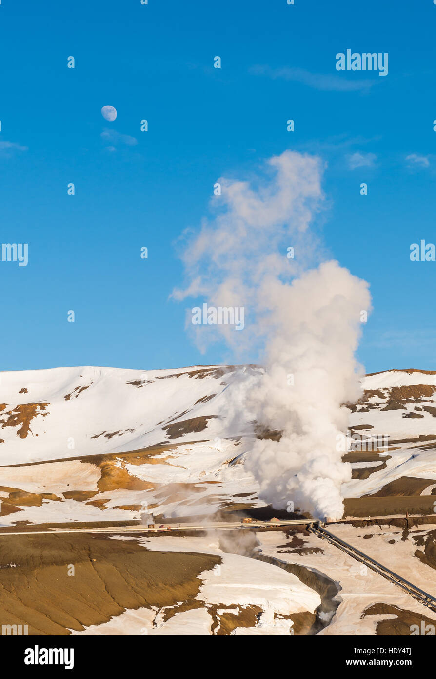 Geothermal lanscape during winter in Iceland Stock Photo - Alamy