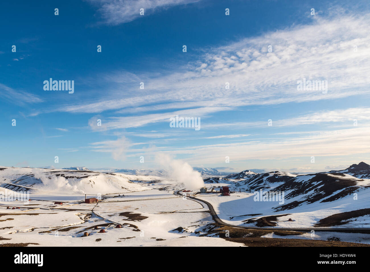 Geothermal lanscape during winter in Iceland Stock Photo - Alamy