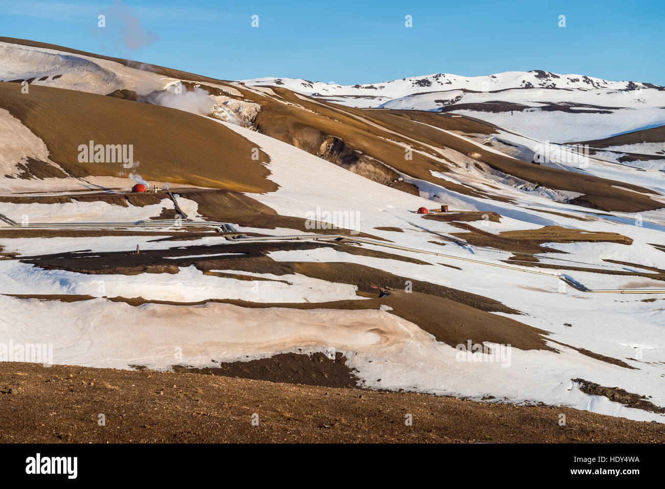 Geothermal lanscape during winter in Iceland Stock Photo - Alamy
