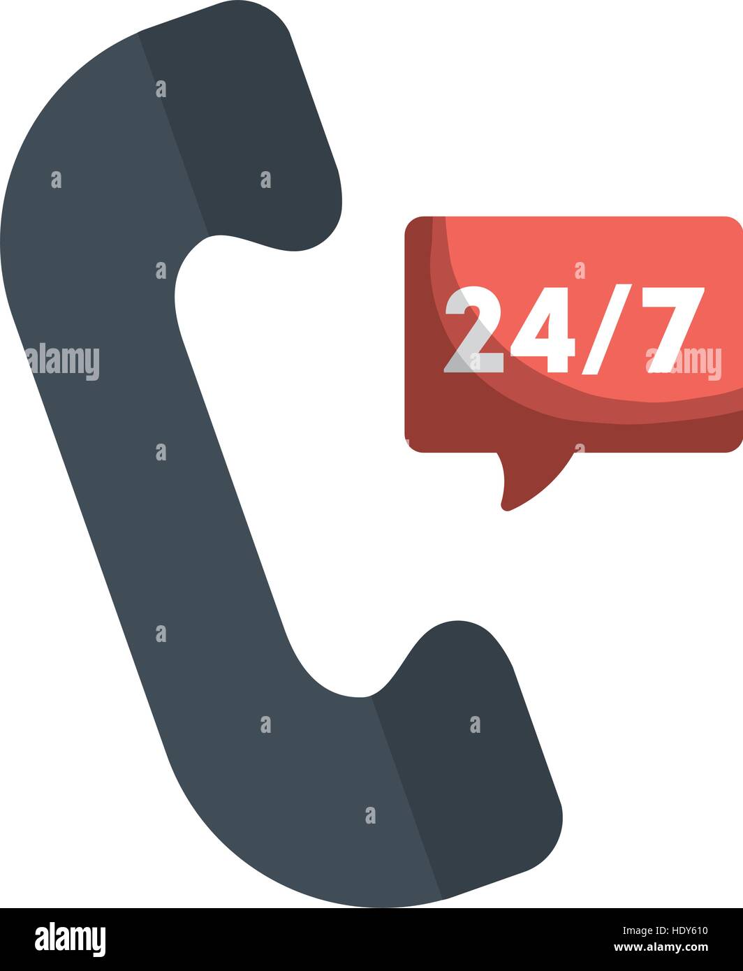 analog telephone 24 7 service icon image vector illustration design ...