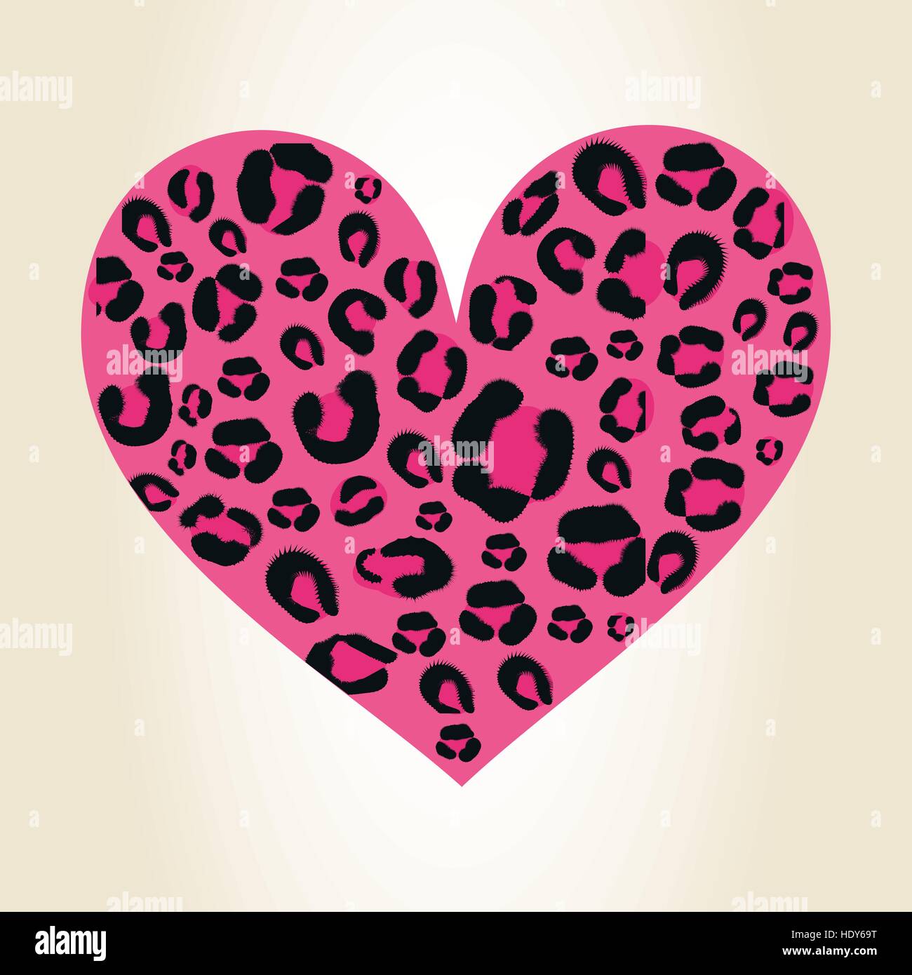 hot pink heart leopard animal print pattern image vector illustration ...