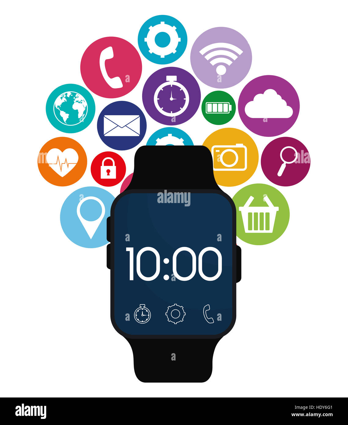 smartwatch wearable technology icon image Stock Photo - Alamy