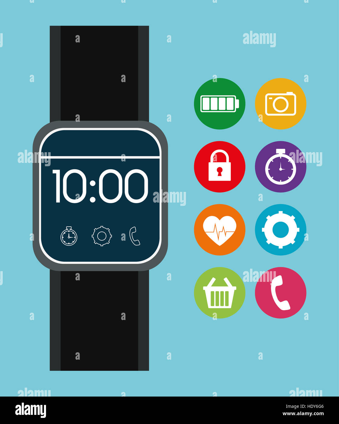 smartwatch wearable technology icon image Stock Photo - Alamy