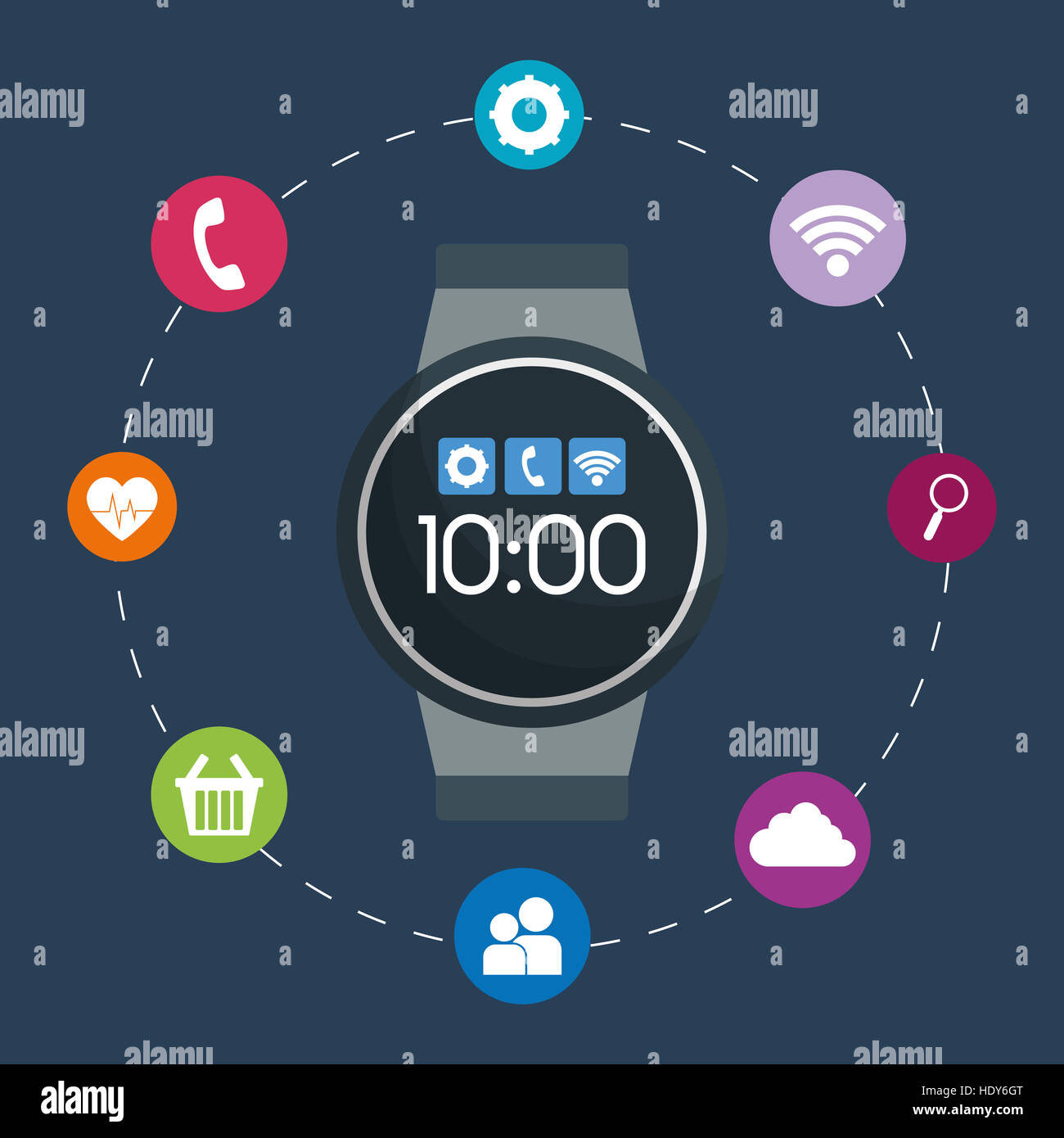 smartwatch wearable technology icon image Stock Photo - Alamy