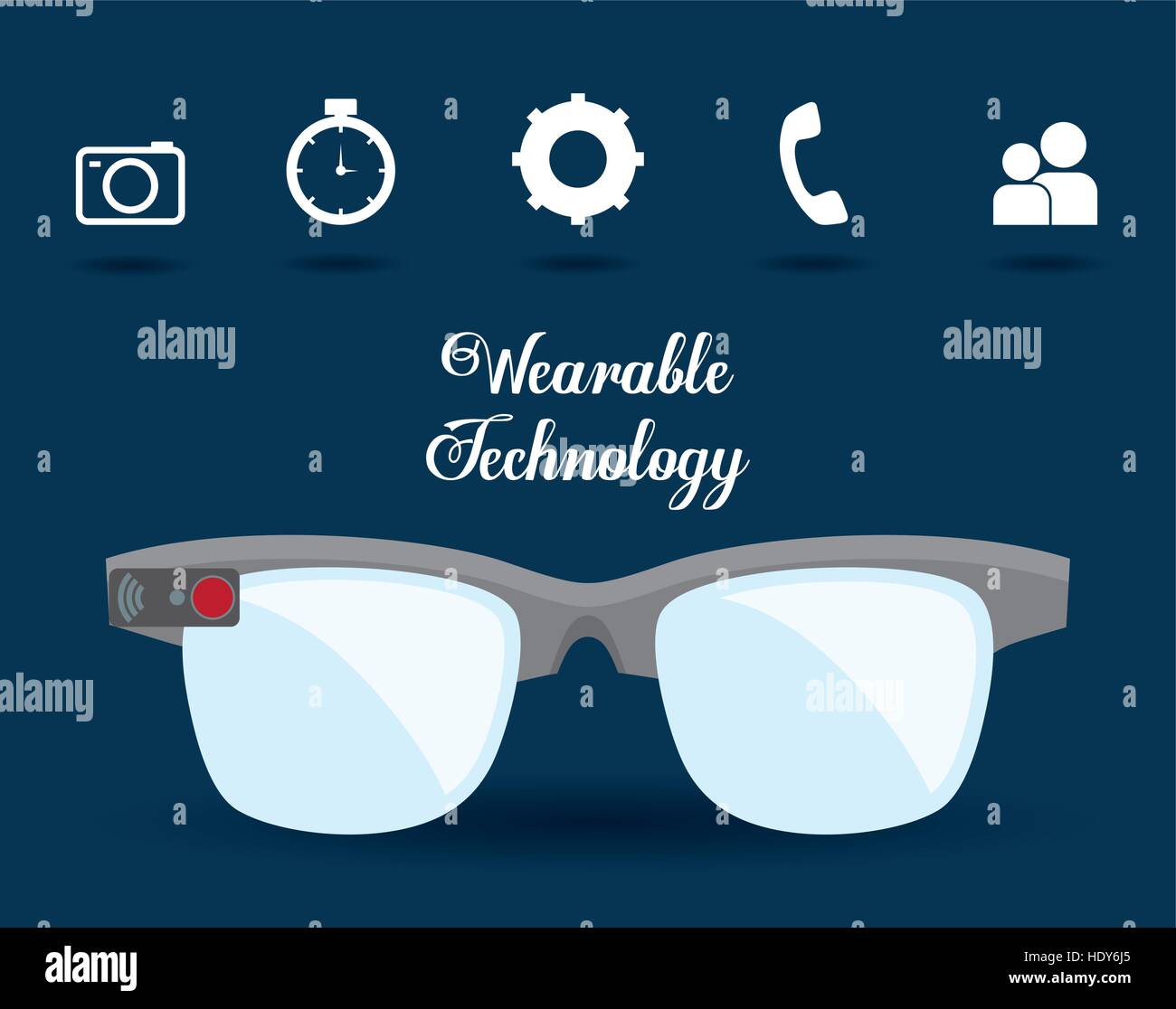 Smart glasses wearable technology icon Stock Vector Images - Alamy