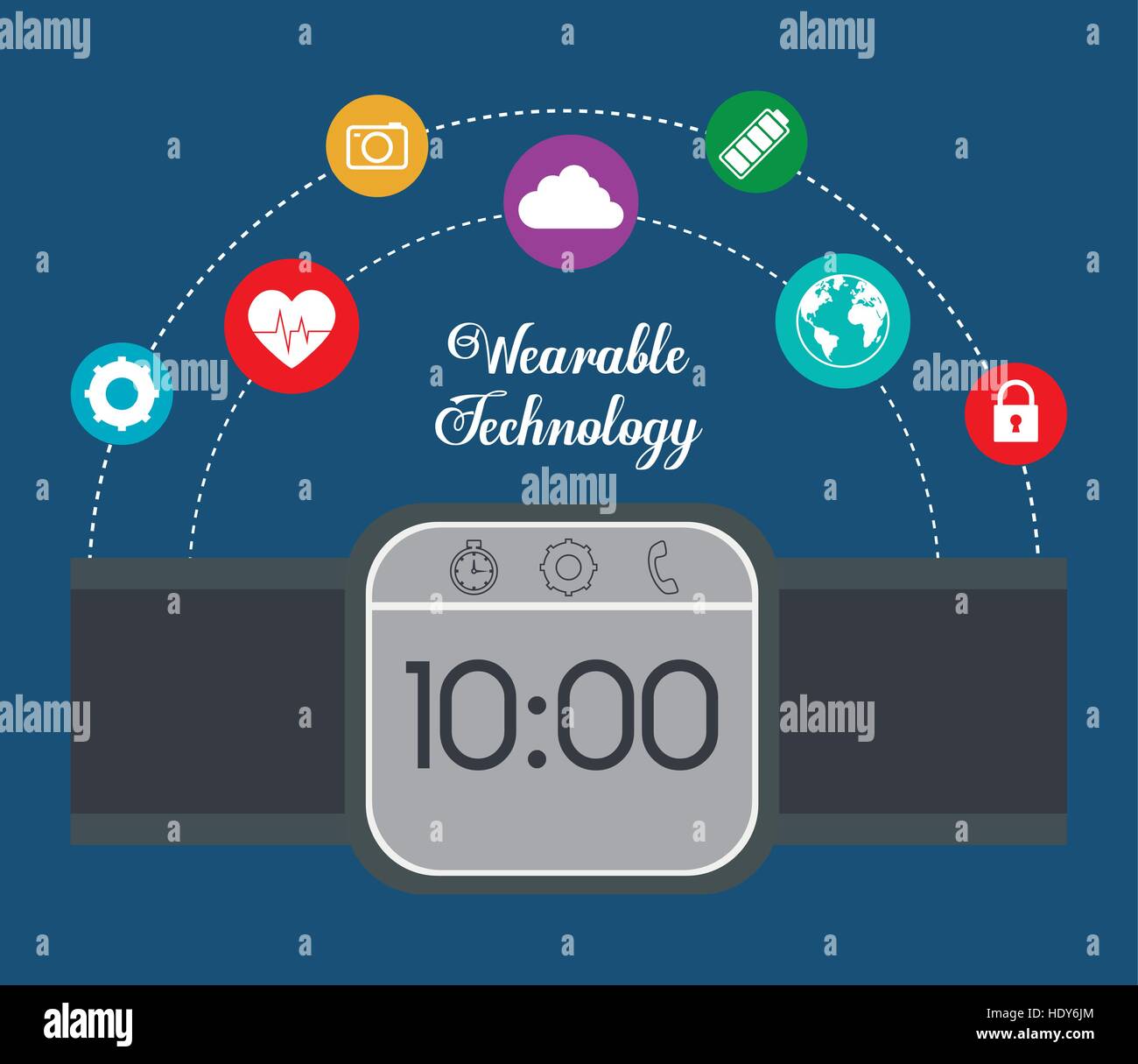 smartwatch wearable technology icon image vector illustration design ...