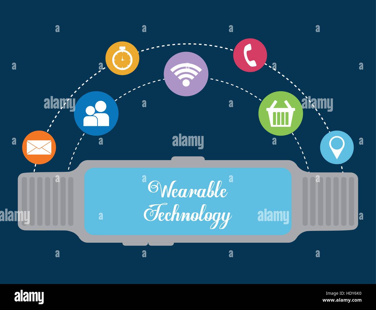 smartwatch wearable technology icon image vector illustration design ...