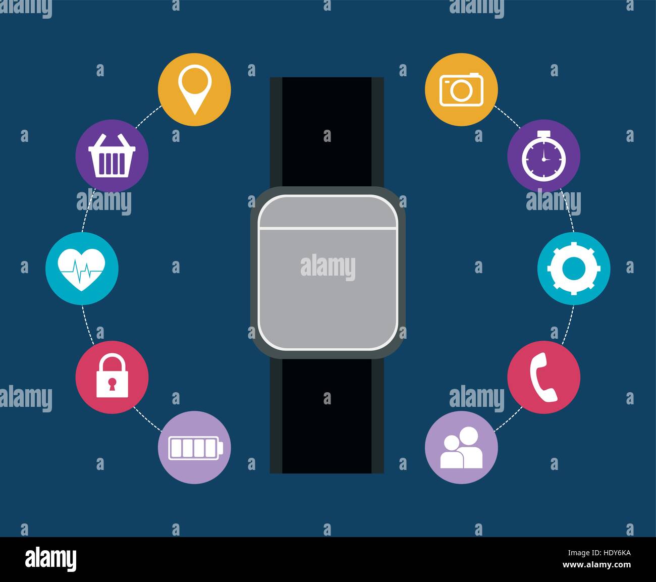 smartwatch wearable technology icon image vector illustration design ...