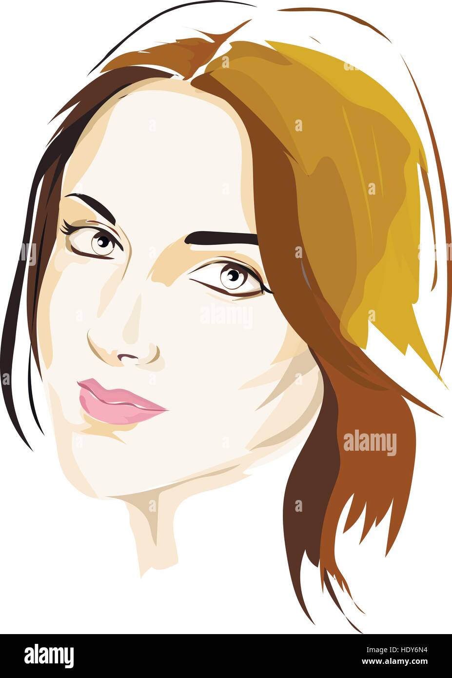 Female portrait in colour Stock Vector Image & Art - Alamy