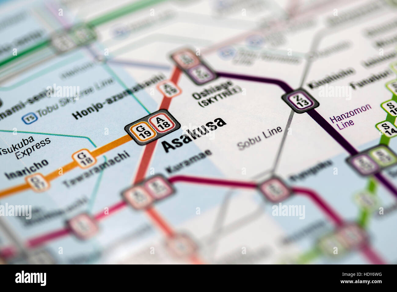 Asakusa metro stations map with selective focus Stock Photo - Alamy