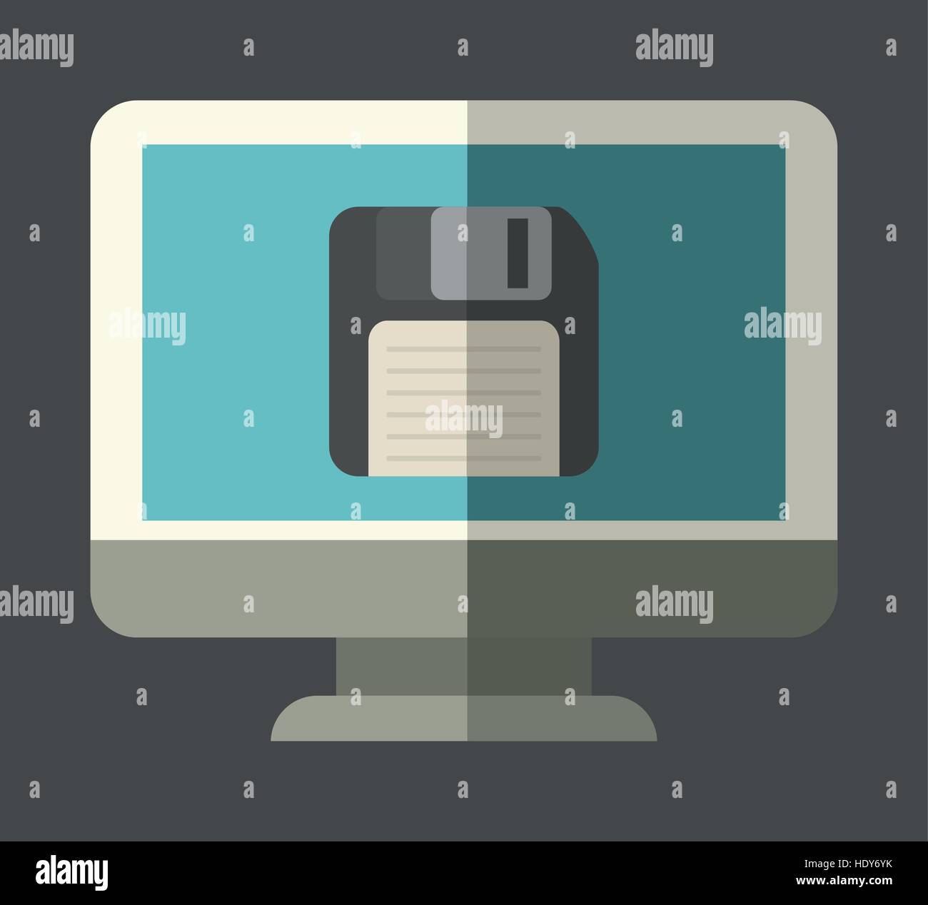 computer with office workplace related icons image vector illustration ...