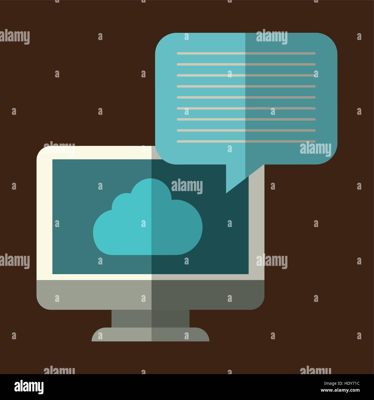 computer with office workplace related icons image vector illustration ...