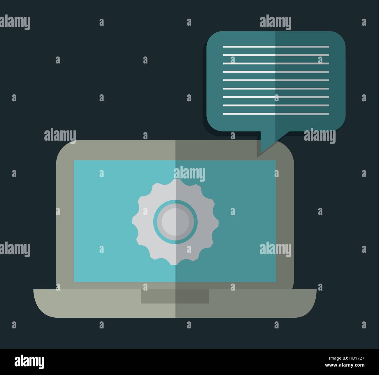 computer with office workplace related icons image vector illustration ...