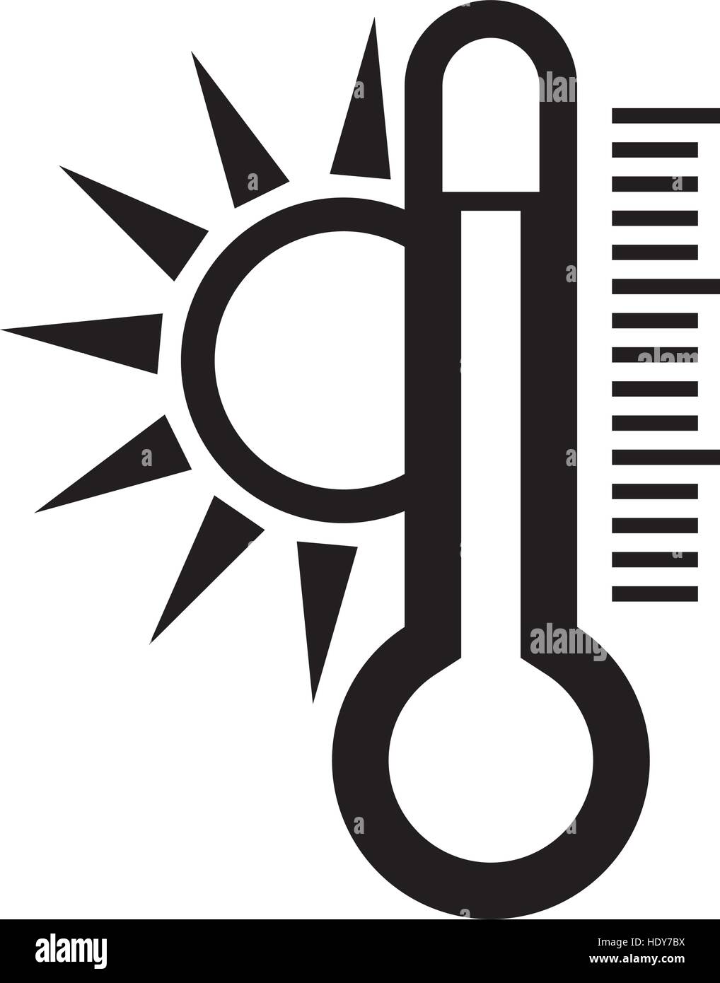 thermometer and sun icon Stock Vector Image & Art - Alamy