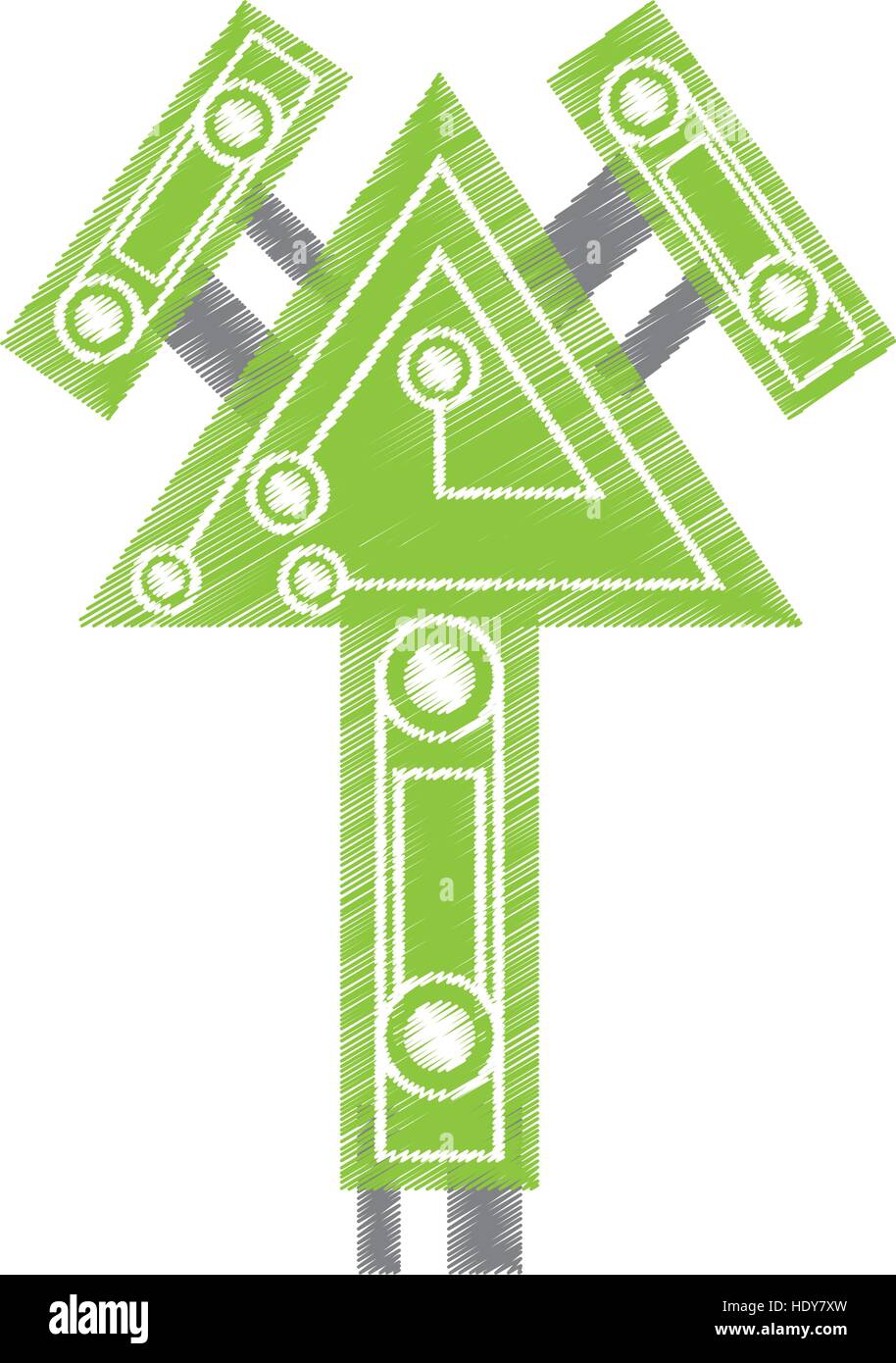 drawing computer circuit arrow electronic component Stock Vector Image ...