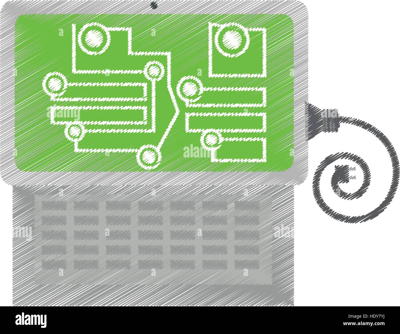 Drawing laptop technology circuit hi-res stock photography and images ...