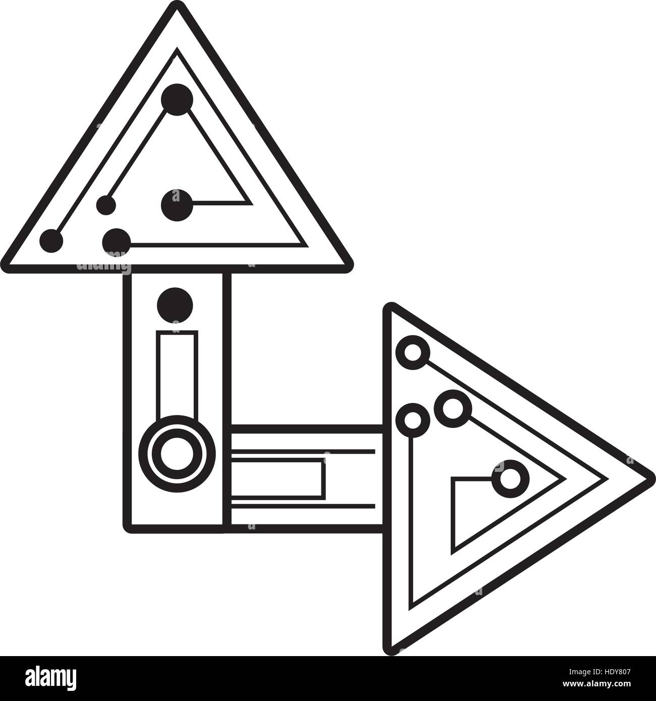 computer circuit arrow electronic component linear Stock Vector Image ...