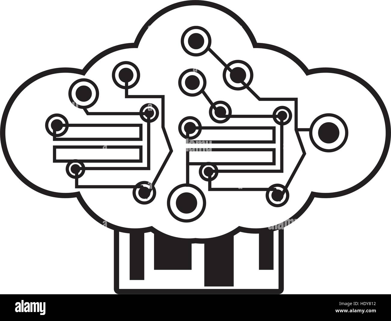 computer circuit cloud electronic component linear Stock Vector Image ...