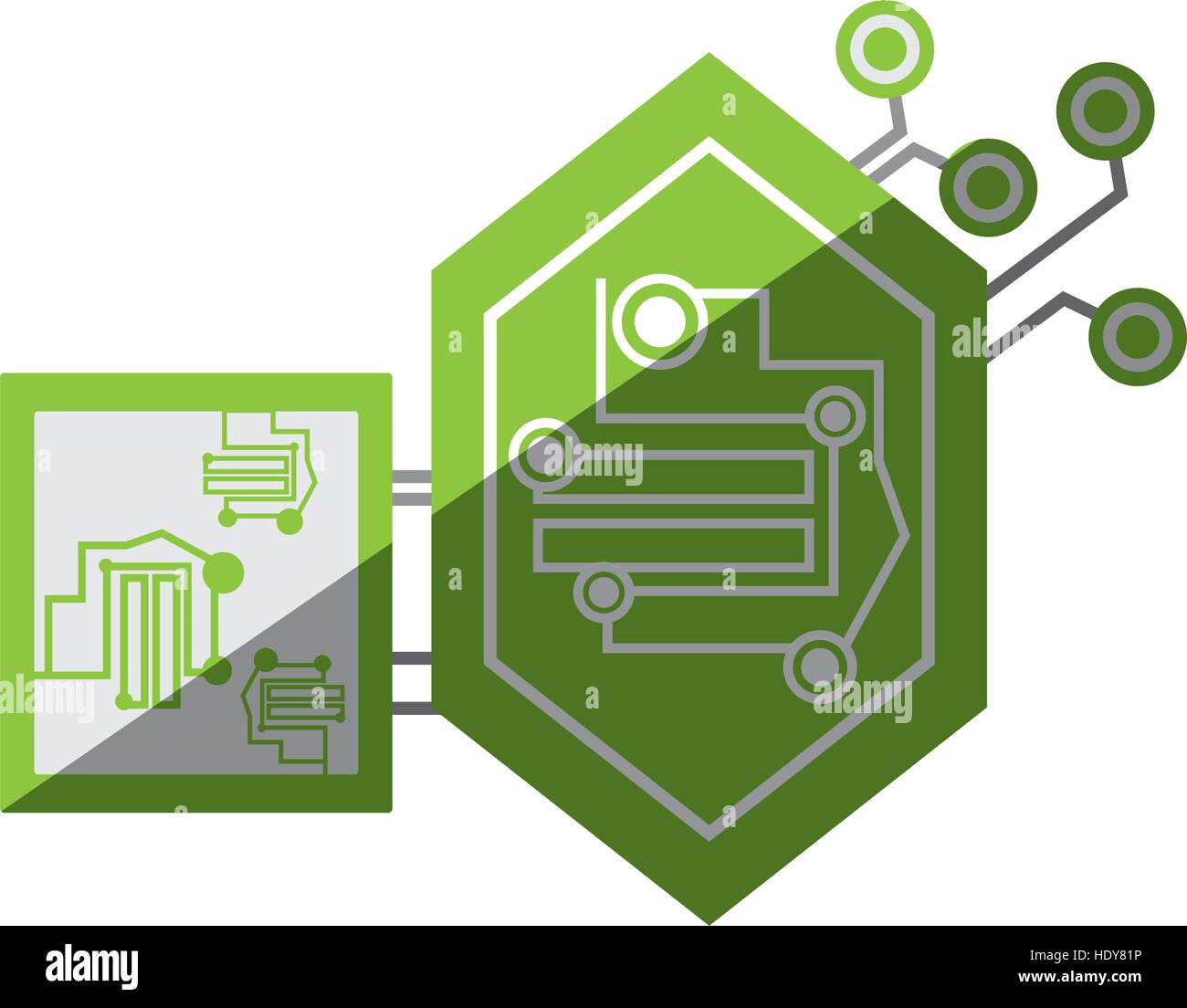 computer circuit hexagon electronic component Stock Vector Image & Art ...