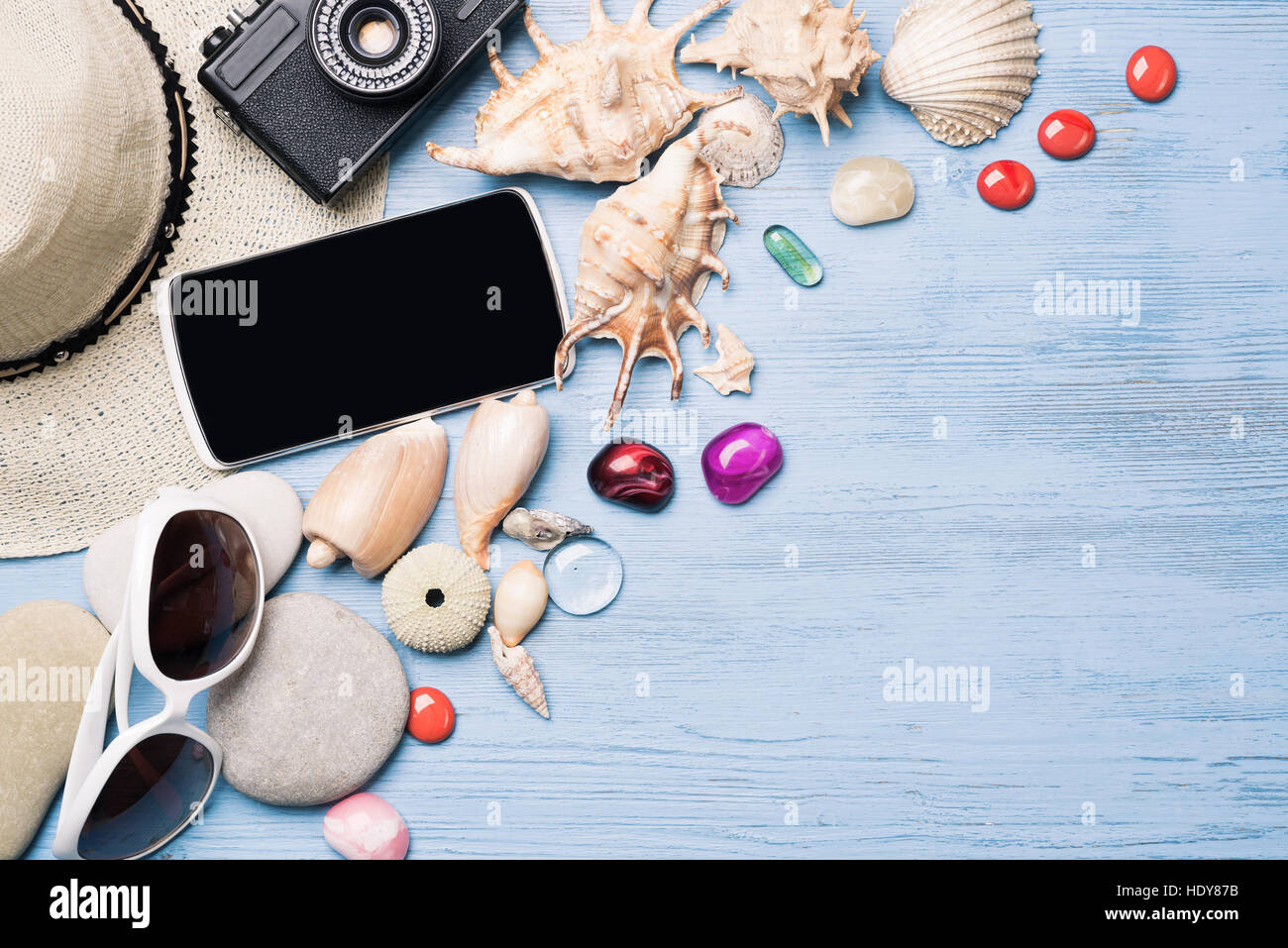 Summer objects for vacation Stock Photo - Alamy