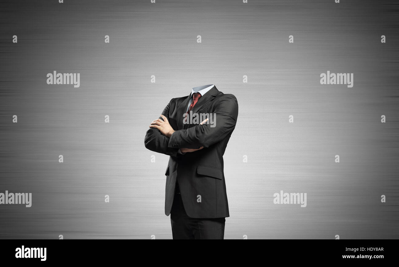 Businessman without head Stock Photo - Alamy