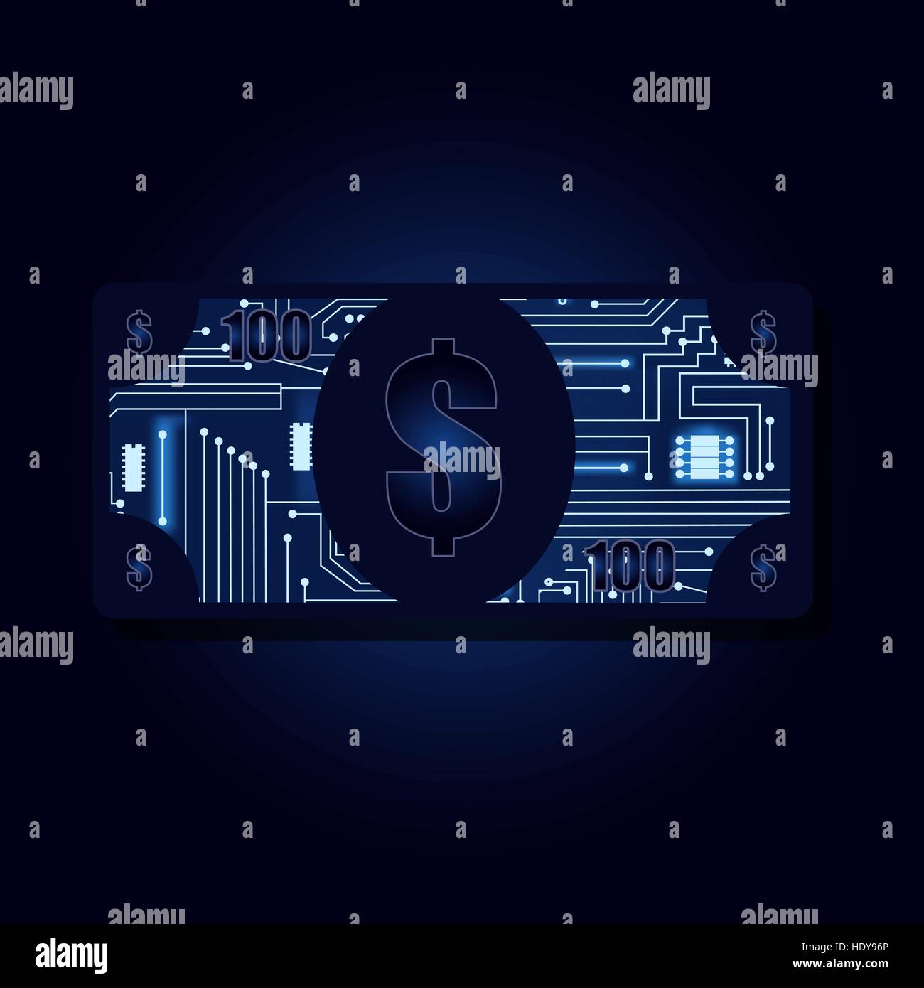 Money with a technological electronics circuit Stock Vector Image & Art ...