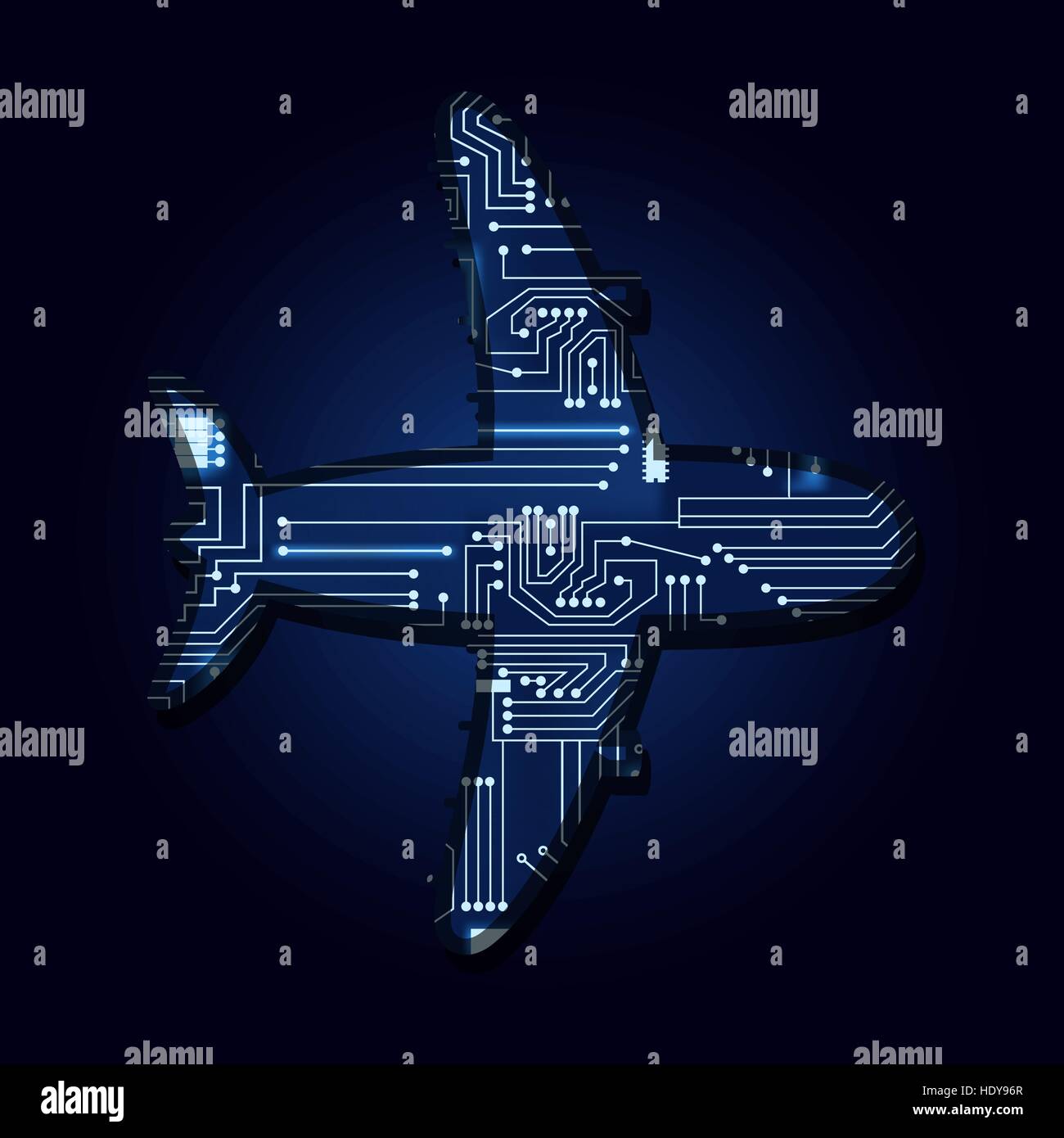 Plane with a technological electronics circuit Stock Vector Image & Art ...