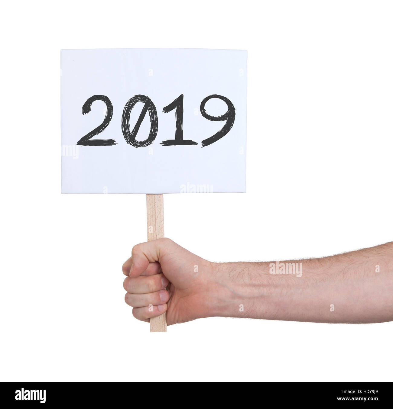 Sign with a number, isolated on white - The year 2019 Stock Photo - Alamy