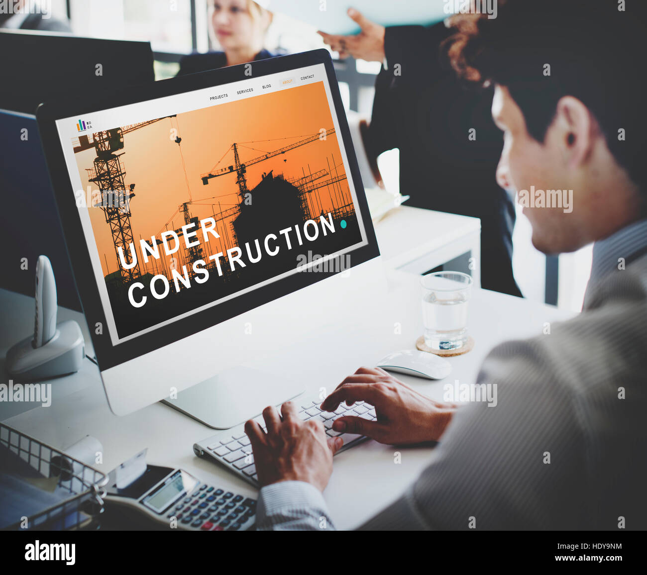 Under Construction Building Architecture Concept Stock Photo - Alamy