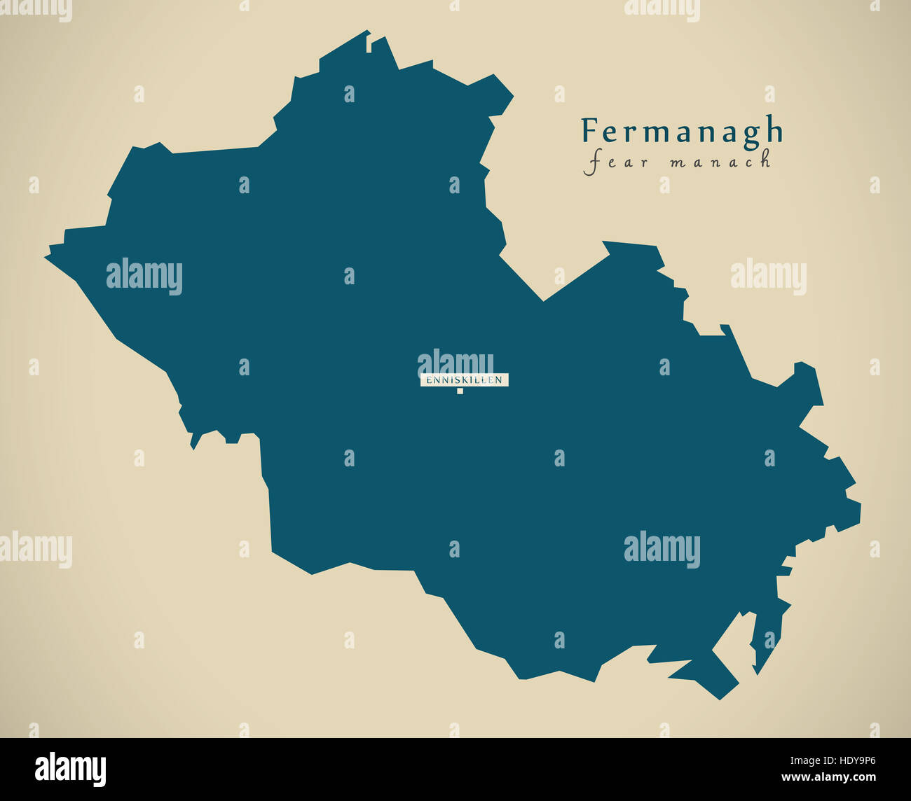 County Fermanagh Map High Resolution Stock Photography and Images - Alamy